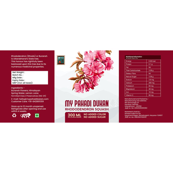 Buy Buransh Squash Online | Rhododendron Flower Juice