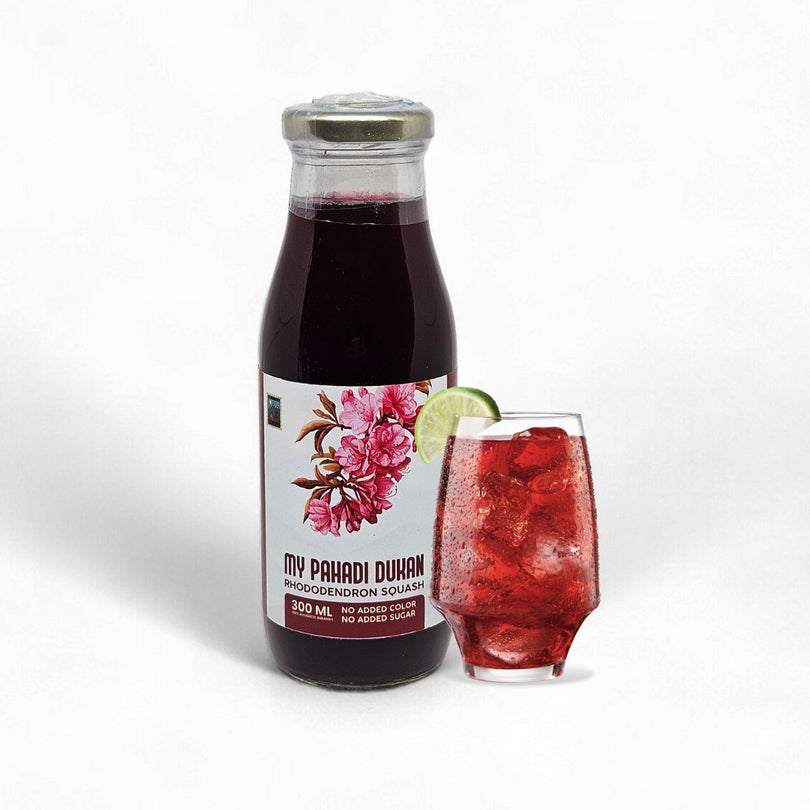 Buy Buransh Squash Online | Rhododendron Flower Juice – My Pahadi Dukan